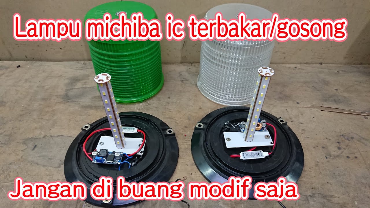 cara memperbaiki lampu rotary michiba - YouTube