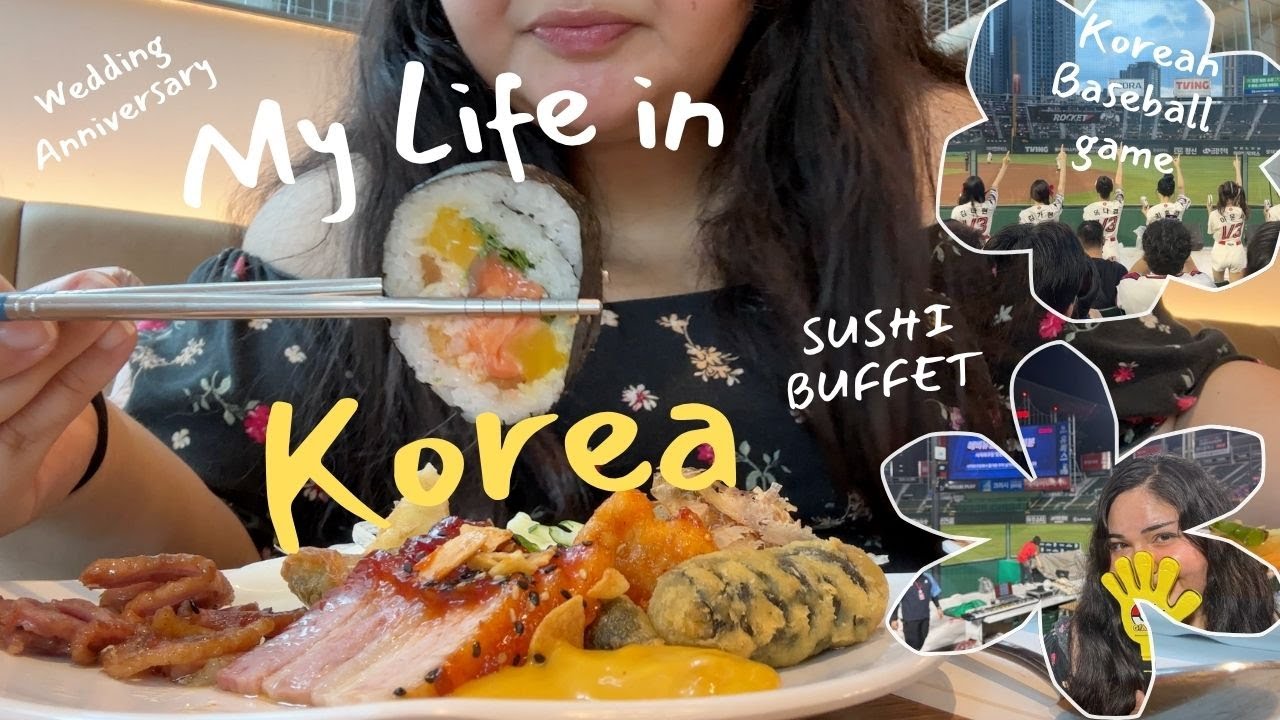 All You Can Eat SUSHI in Korea 🍣 + First Baseball Game in Busan! 🇰🇷 ...