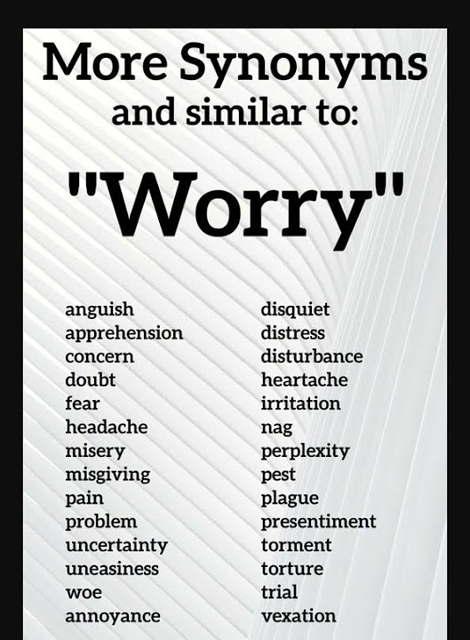 Improve Your Vocabular Synonyms For The Word WORRY english improve-your-vocabular-synonyms-for-the-word-worry-english