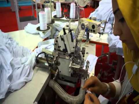 Overlock + Elastic Tape Attaching with Cutting Device + Tension Roller ...