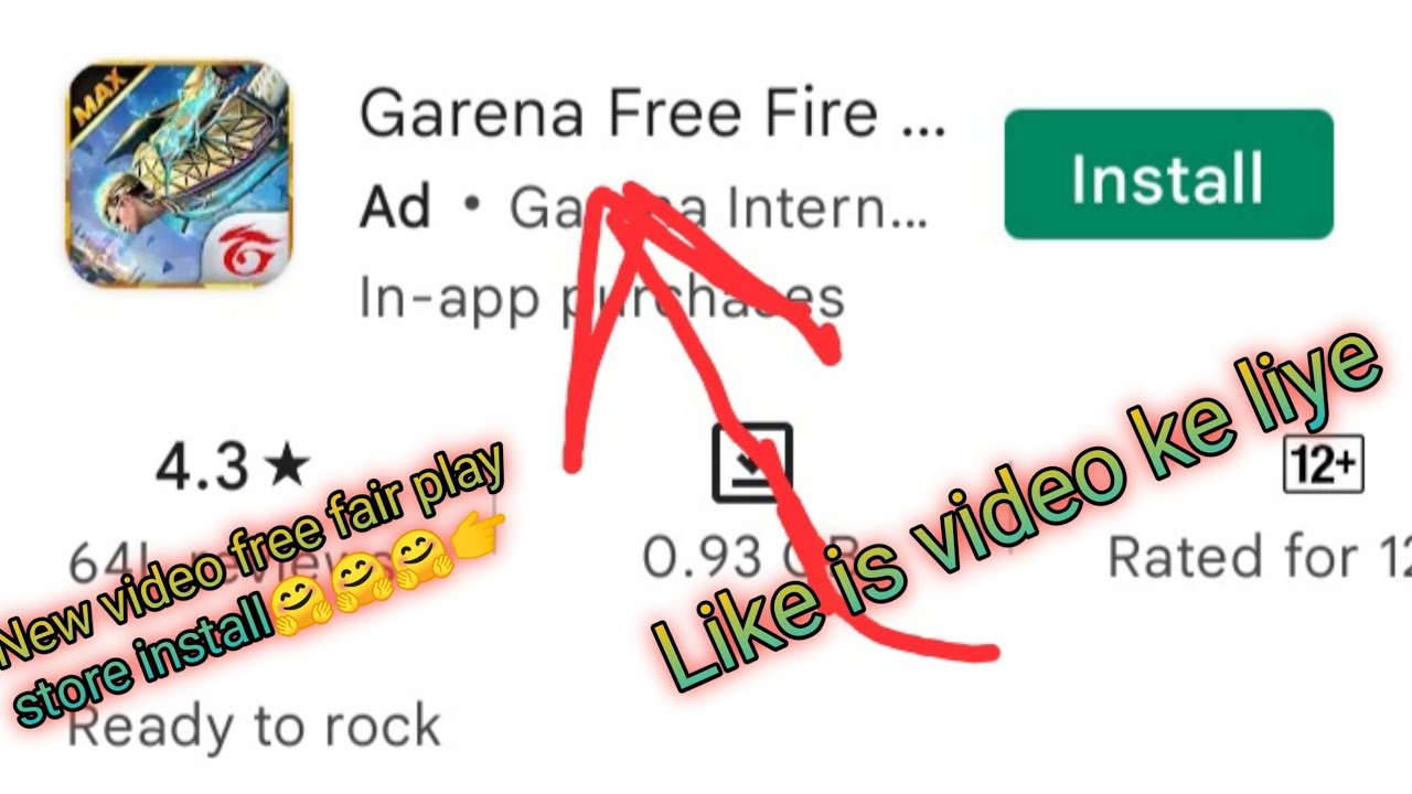 New video play store free fire install🤗Please video Watching # ...