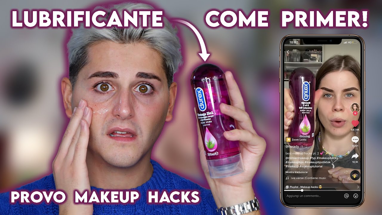 PROVO MAKEUP HACKS *lubrificante durex come primer* 🤢 | Antonio Di Matteo - YouTube
