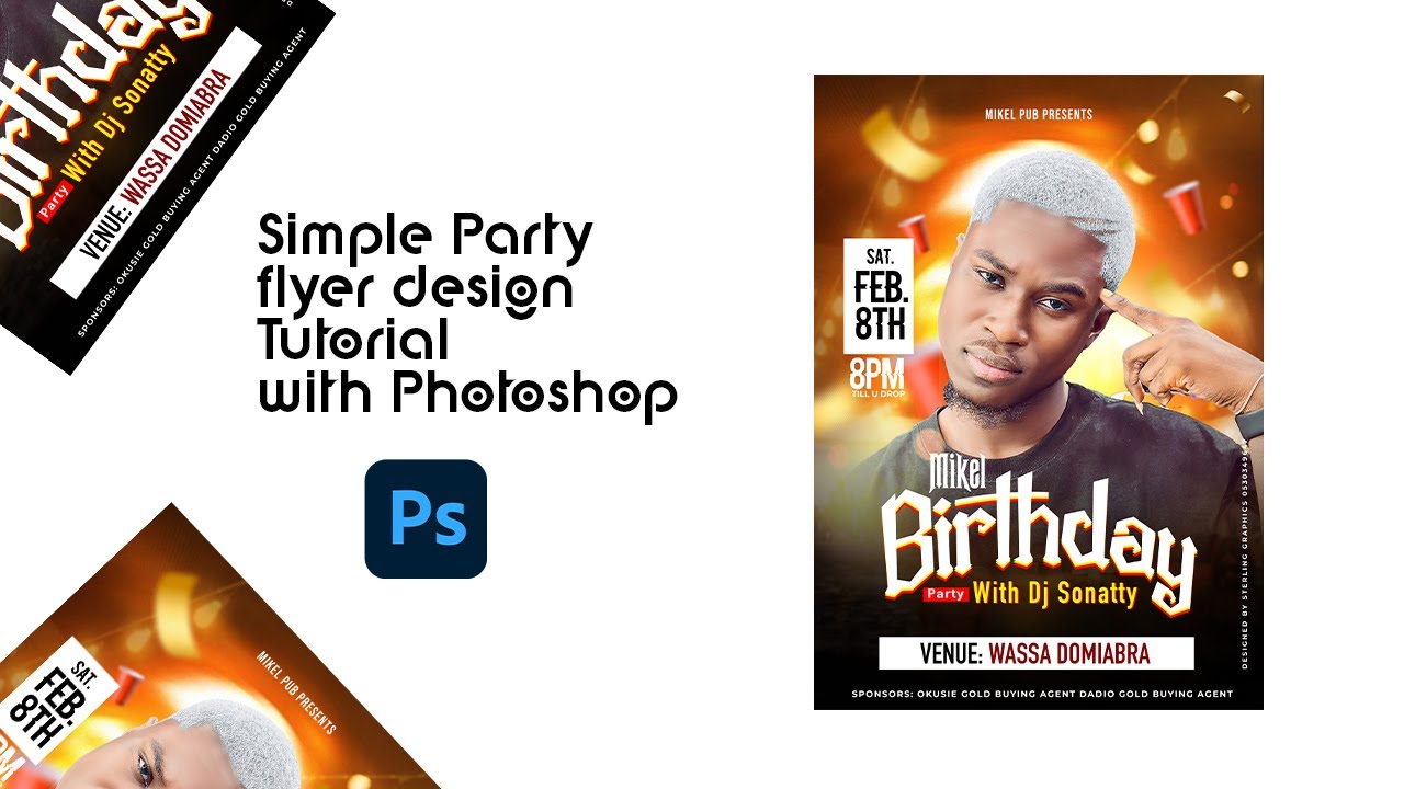 HOW TO DESIGN A SIMPLE PARTY FLYER WiTH ADOBE PHOTOSHOP - YouTube