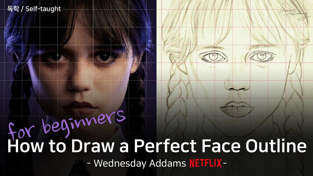 How to Draw a Perfect Face Outline for Beginners(with a grid ...