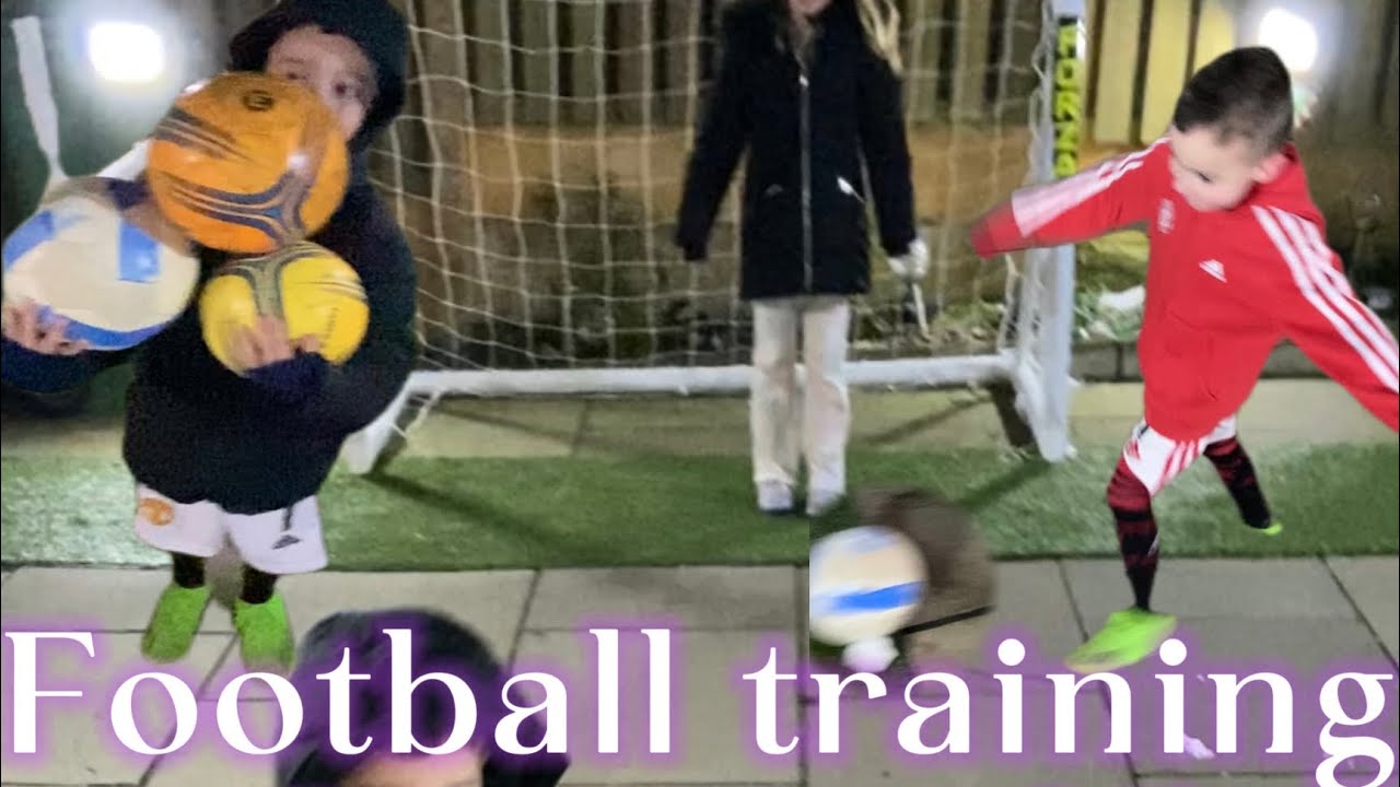 4 year old playing Football In The cold weather 3-9th January 25 with ...