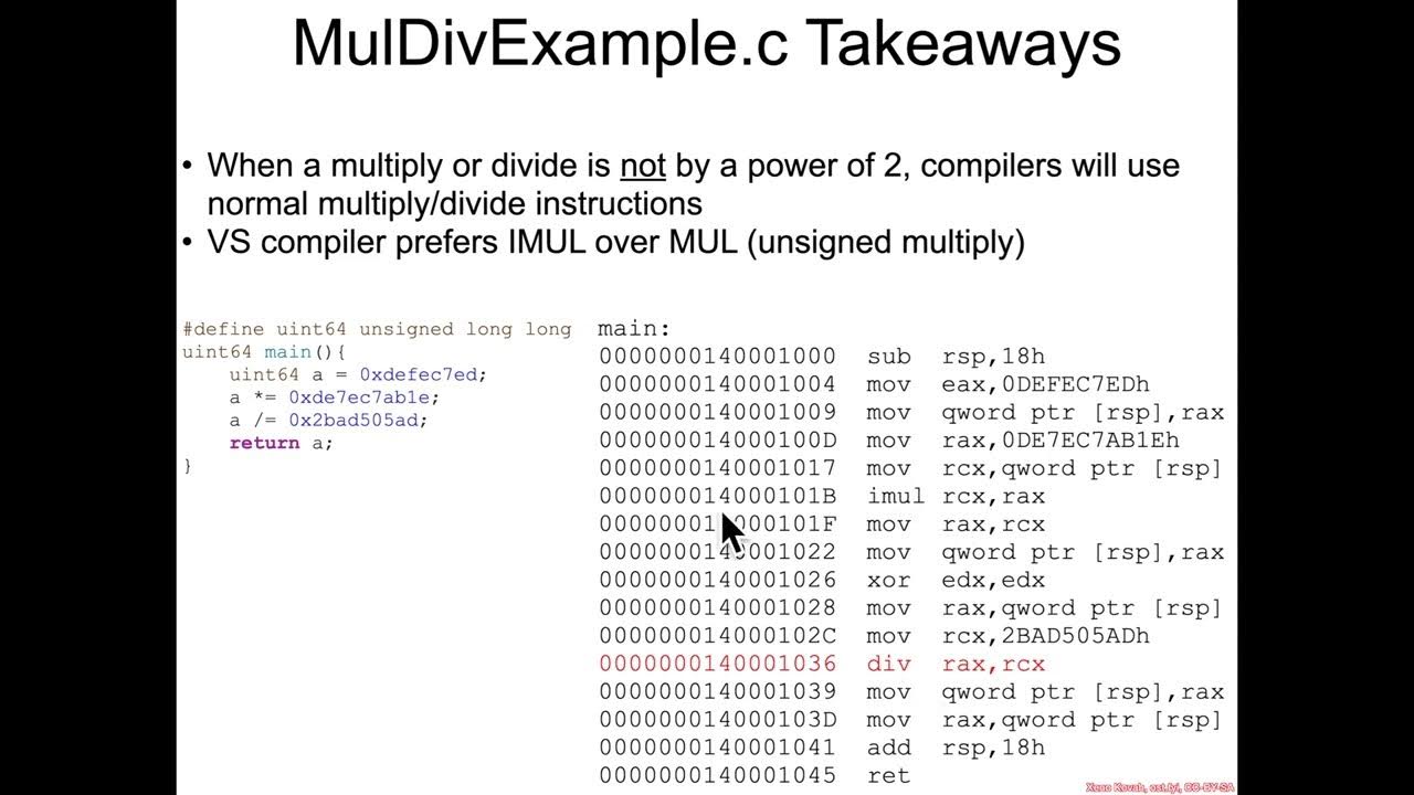 Multiplication & Division: MulDivExample1.c Explanation - Architecture ...