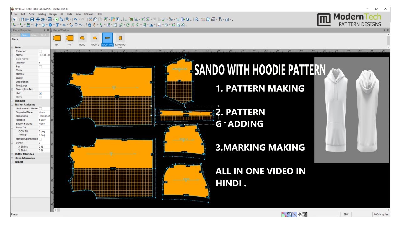 SWEAT SHIRT HOODIES TUTORIAL,HOW MAKE SLEEVE LESS HOODIE PATTERN IN ...