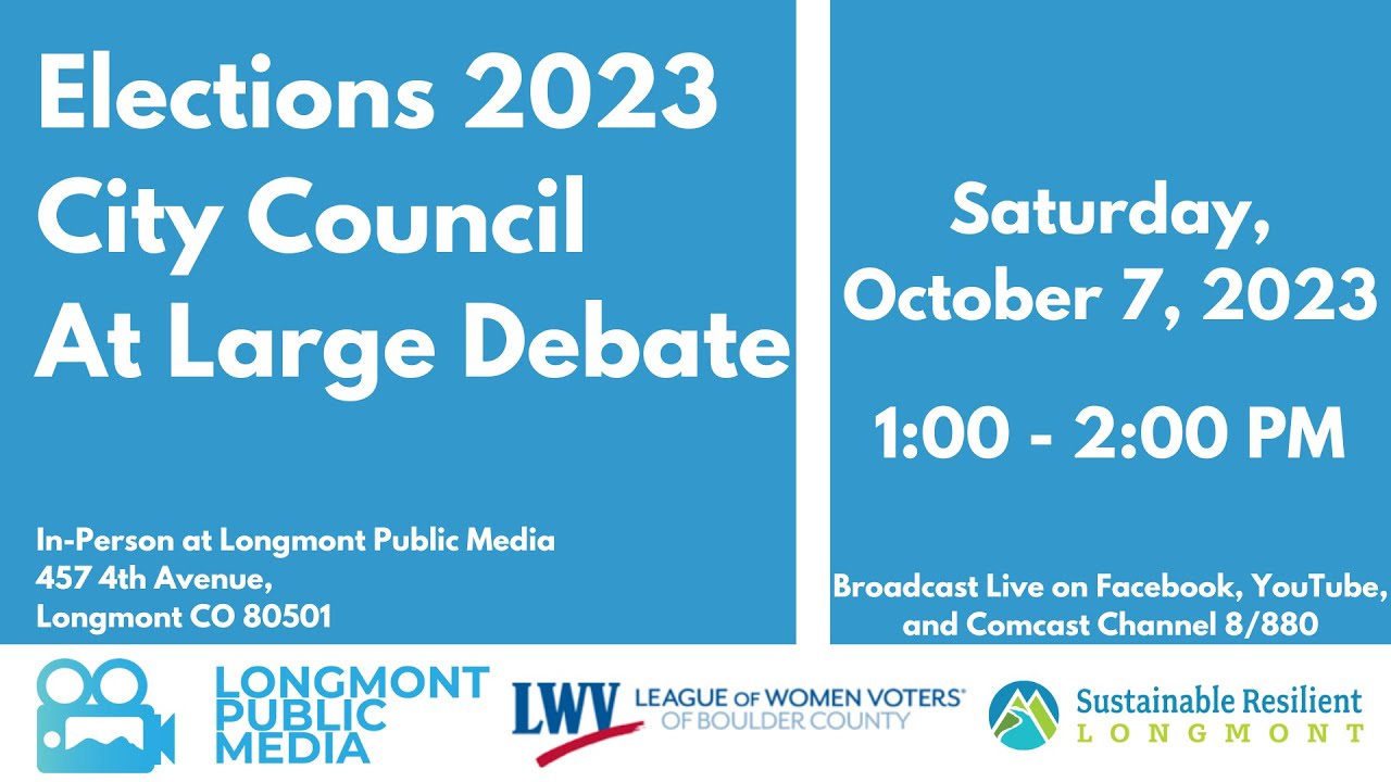 LIVE: Elections 2023 - Longmont City Council Ward At Large Debate - YouTube