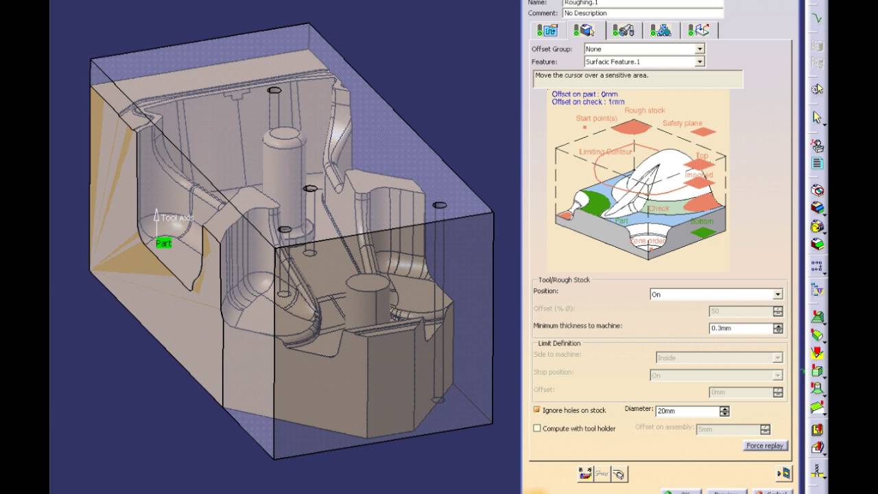 CATIA Machining Tool holder used during tool path computation in ...
