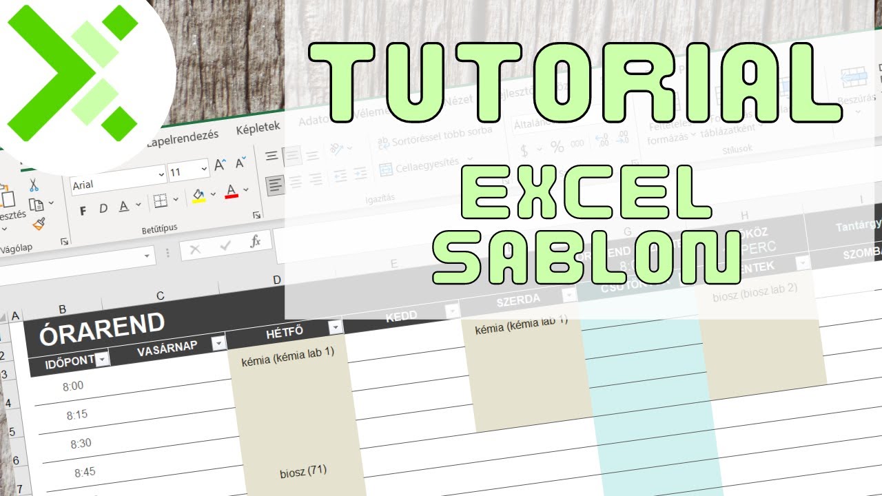Órarend Excel sablon használatával (letölthető!) - YouTube