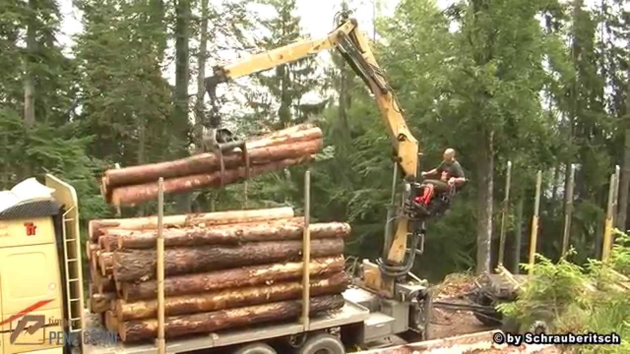 Penz crane | Holzladekran | timber loading crane - YouTube