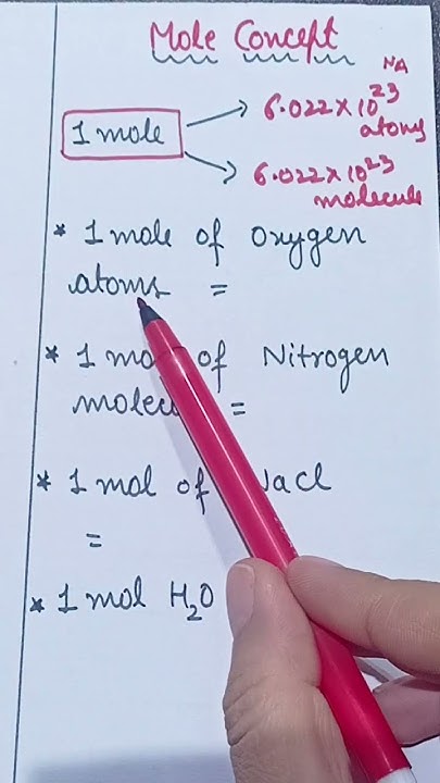 Mole concept with examples| Some basic concepts of chemistry #jee #neet ...