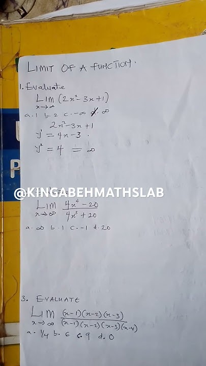 LIMIT OF A FUNCTION - YouTube