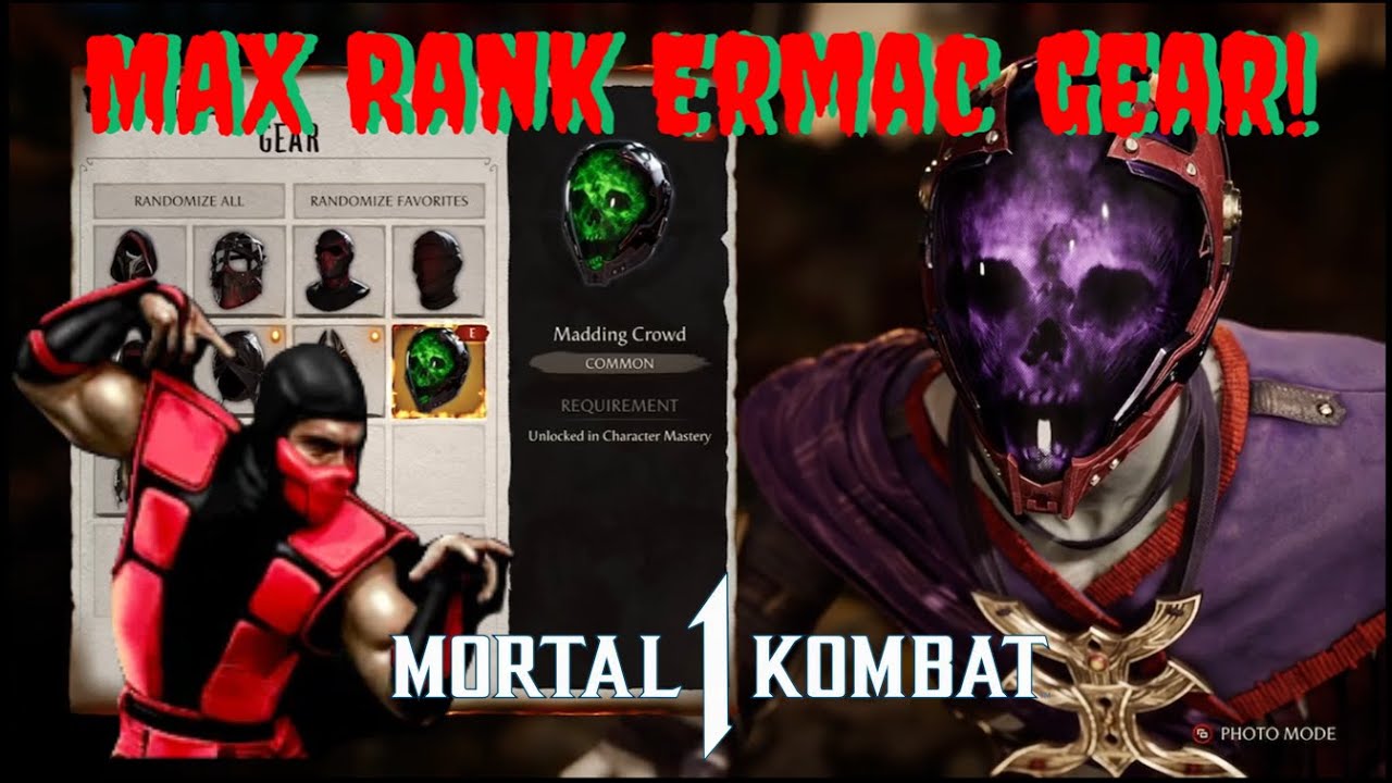 MK1 how to unlock ALL Ermac masks in Mastery MAX Level gear! - YouTube