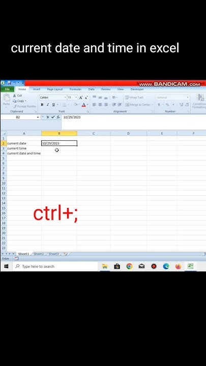current date and time in excel #excel #exceltips #exceltutorial #computer - YouTube