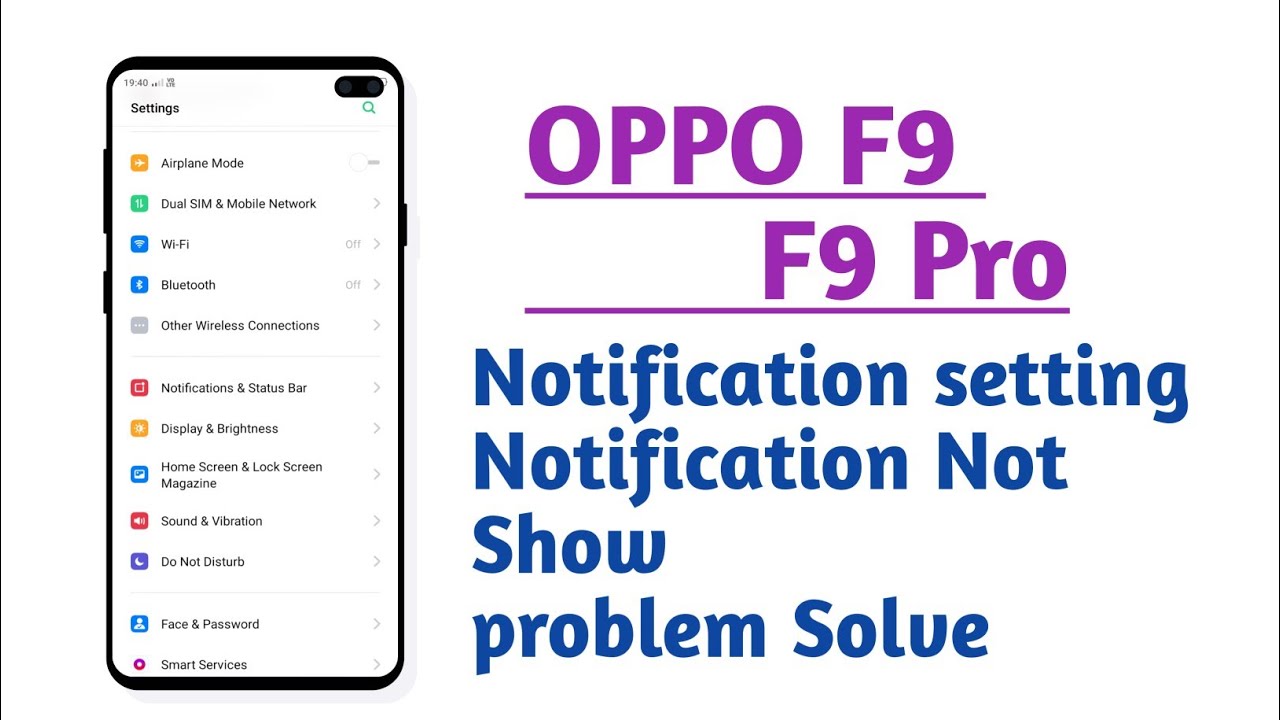 OPPO F9 , F9 Pro , Notification setting notification not Show problem ...
