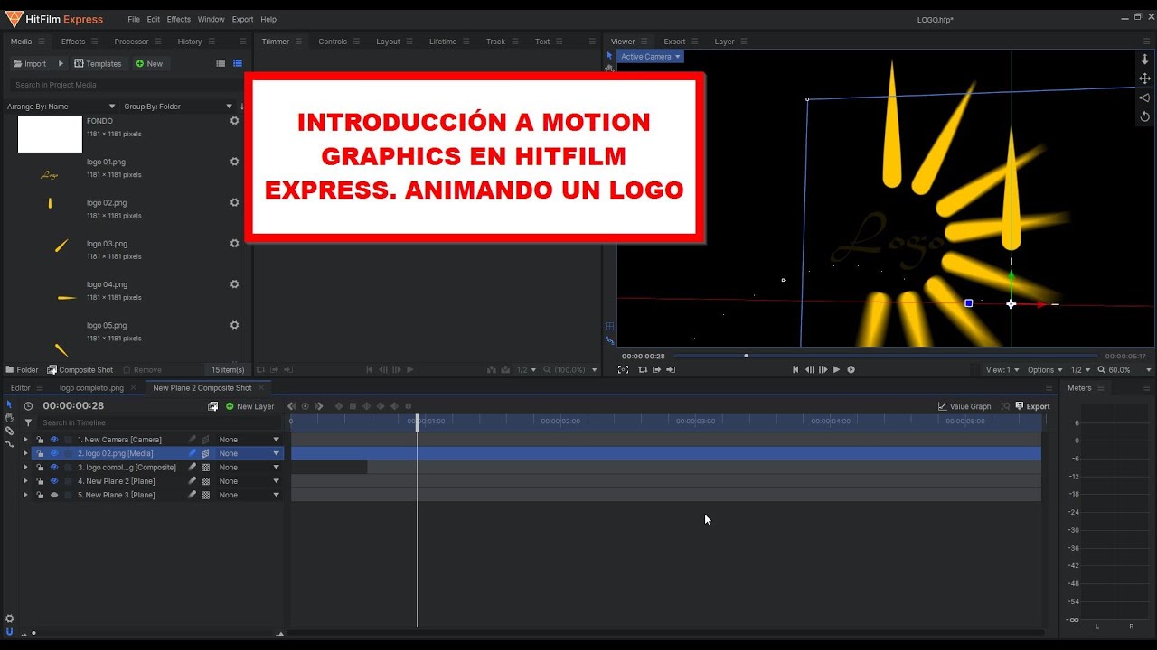 HITFILM EXPRESS. INTRODUCCION A MOTION GRAPHICS ANIMANDO UN LOGO - YouTube