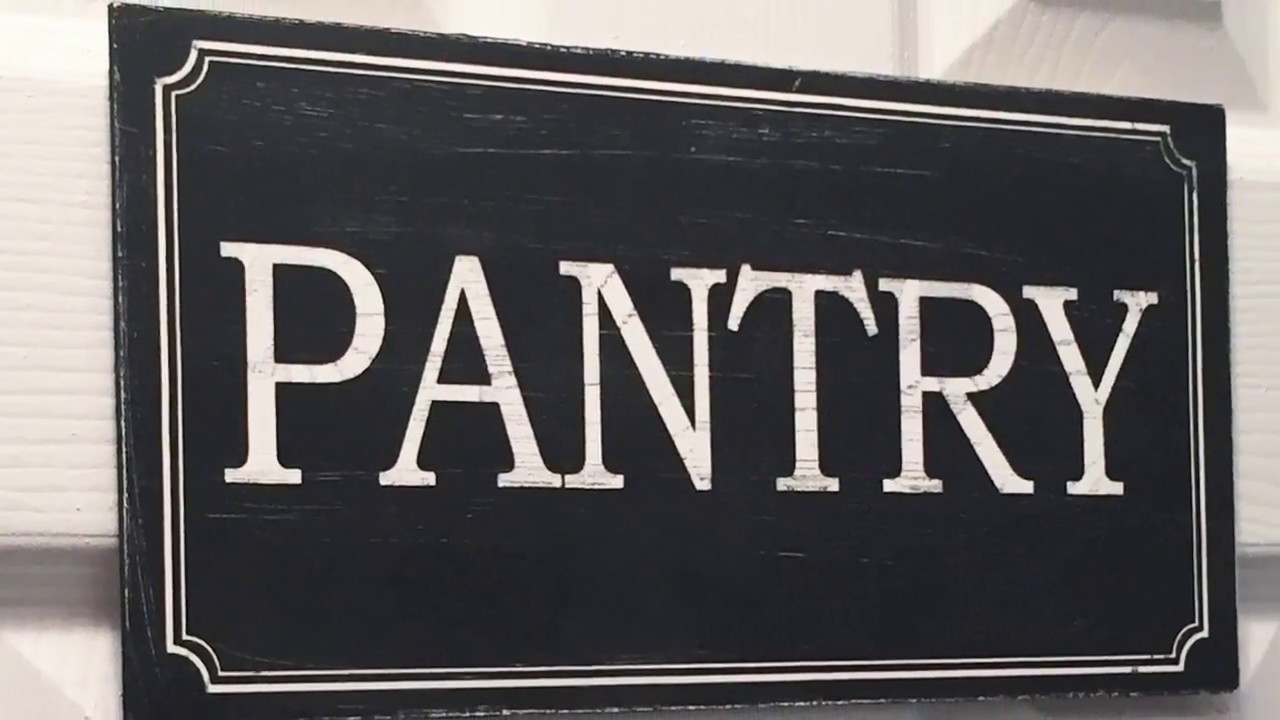 DIY Vinyl Stencil Wood Pantry Sign - YouTube