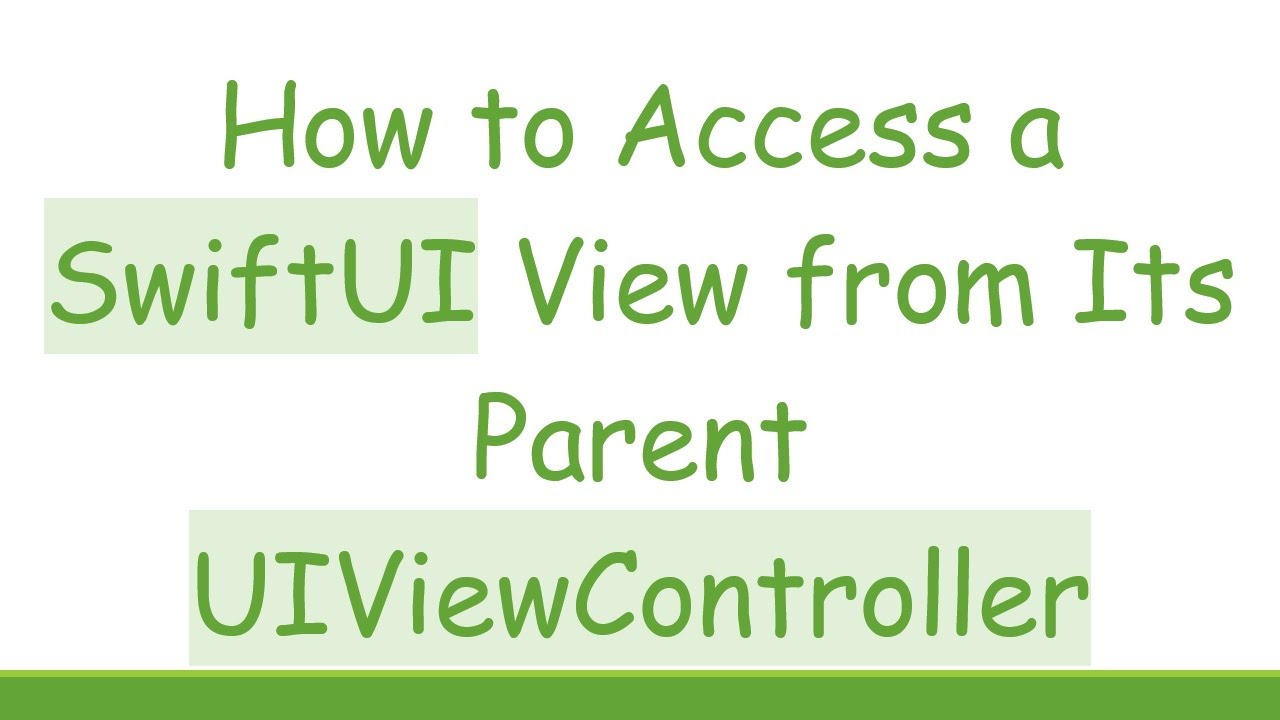 How to Access a SwiftUI View from Its Parent UIViewController - YouTube