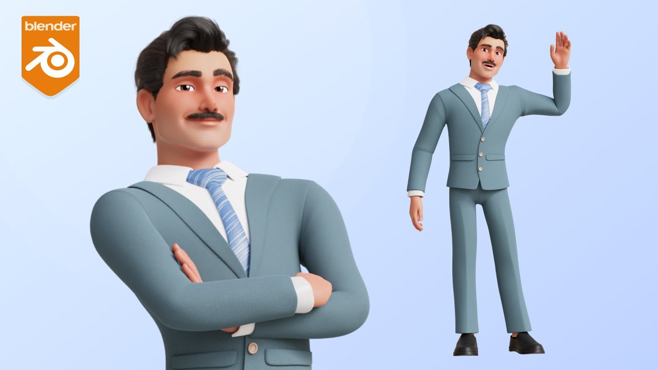 Blender - Business Man UI KIT (Character UI Kit Library ) - YouTube