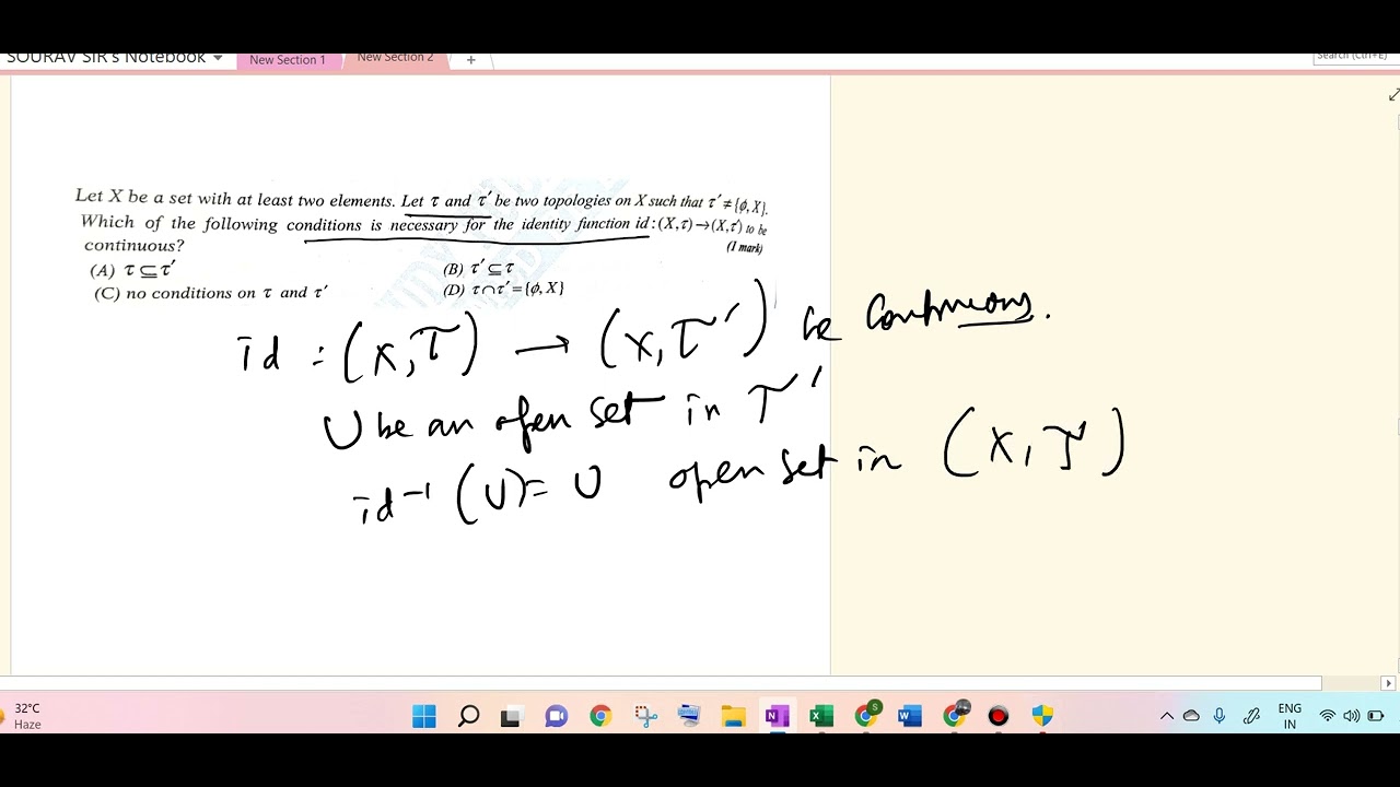 QUICK REVIEW on Topology Based Question || important for ISI MMATH ...