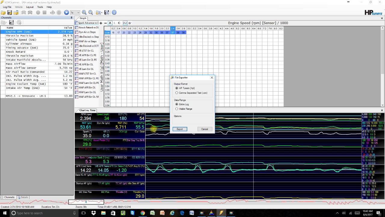 Shorten long HP Tuners logs - YouTube