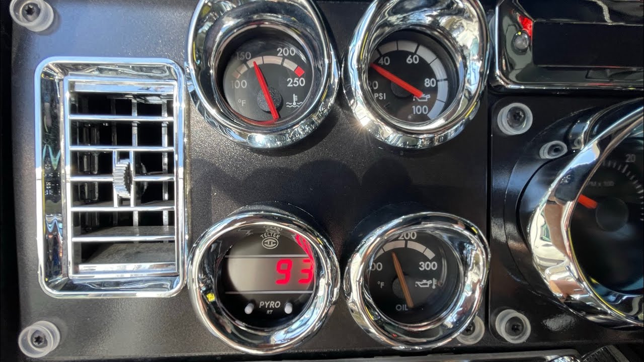 TELTEK PYRO GUAGE INSTALL IN THE FREIGHTLINER CLASSIC - YouTube