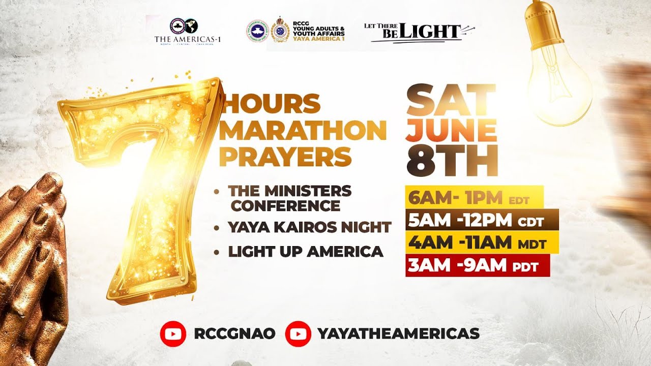 RCCG YAYA AMERICA 1 | 7 Hours Marathon Prayers | Saturday June 08, 2024 ...