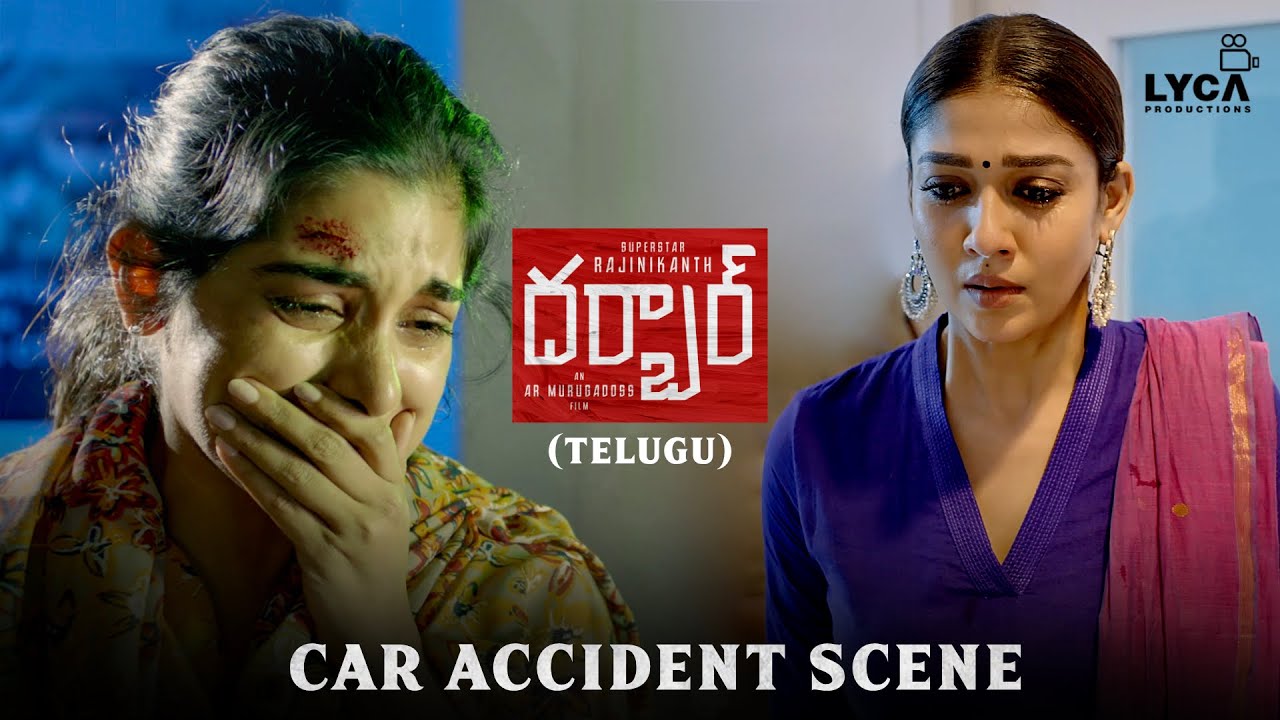 Darbar Movie Scene (Telugu) | Rajinikanth Car Accident Scene ...
