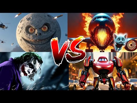 MOON EXE VS ZONOMALY EXE MCQUEN TRANSFORMER EXE VS JOKKER EXE EDM RUSH ...