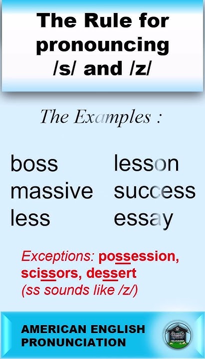 The Rules 3 Pronouncing /s/ and /z/ in English | American English pronunciation #education # ...