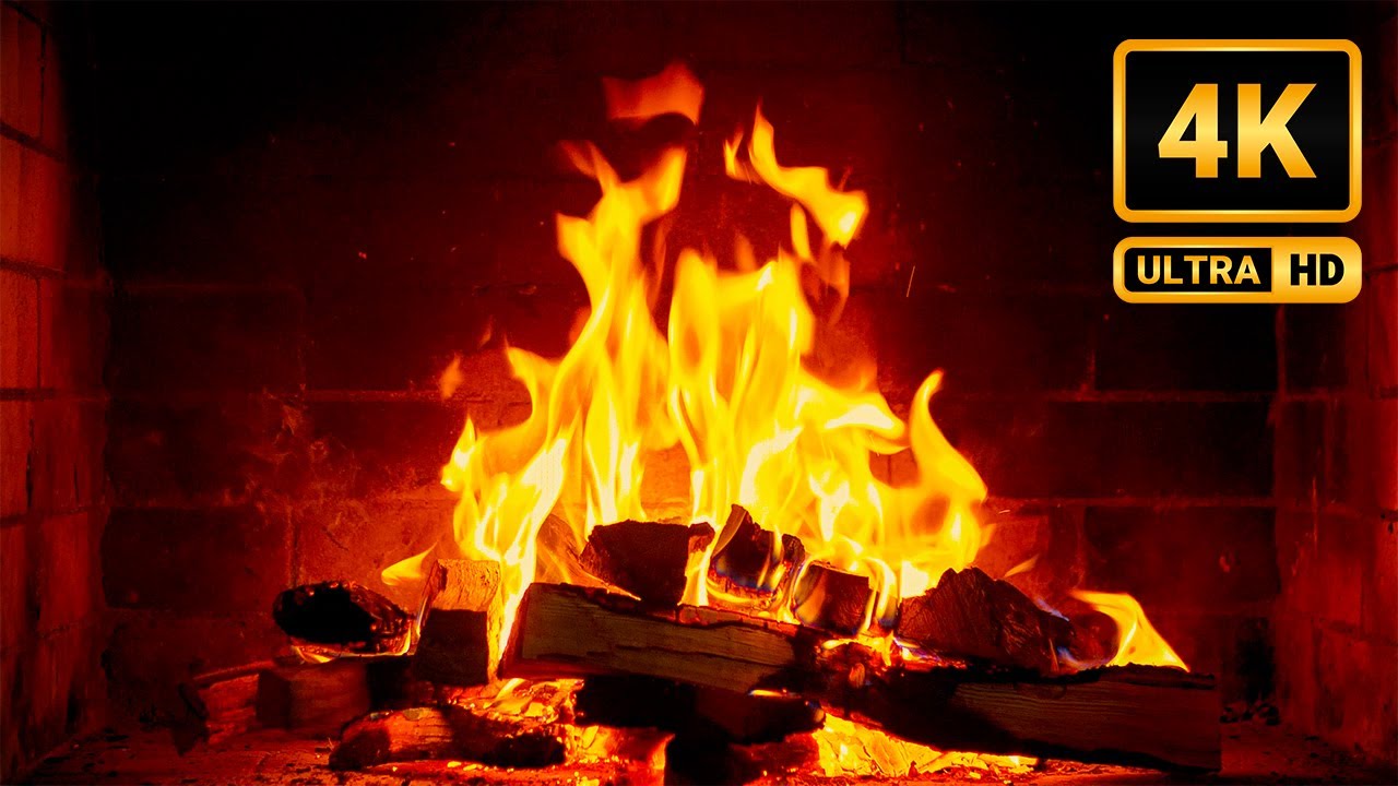 Elegant Jazz Music Fireplace 4K🔥Soothing Crackle of Burning Logs and ...