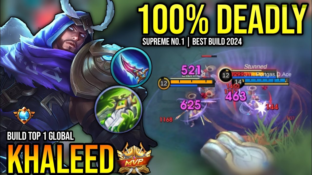 KHALEED BEST BUILD 2024 | BUILD TOP GLOBAL KHALEED GAMEPLAY | MOBILE ...