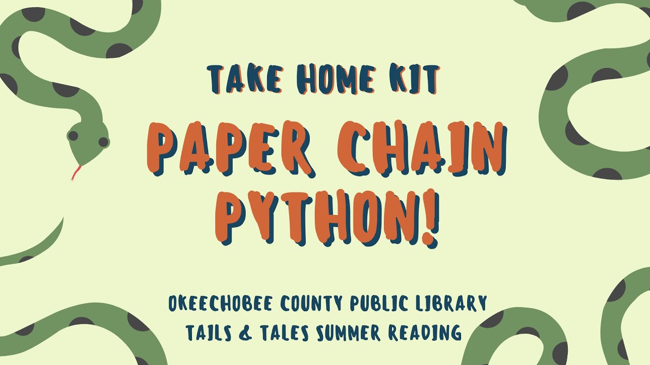 Jungle Week Craft - Paper Chain Python! - YouTube