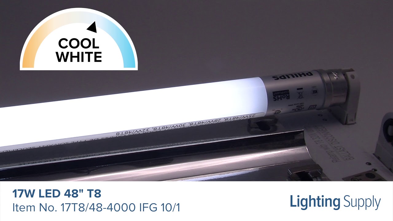 Philips 17W LED 48" LED Tube (17T8/48-4000 IFG 10/1) - YouTube