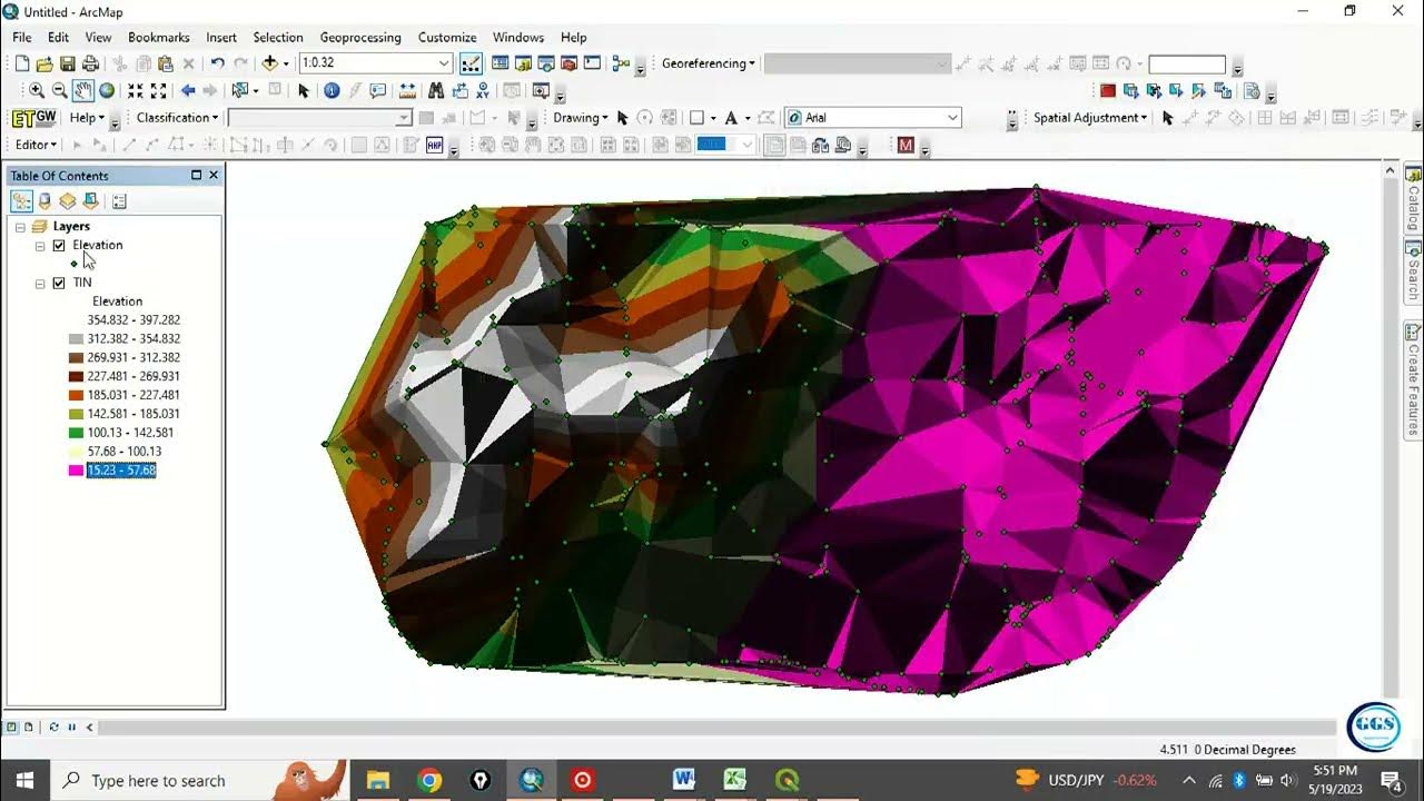 Create Triangulated Irregular Network (TIN) from elevation data - YouTube