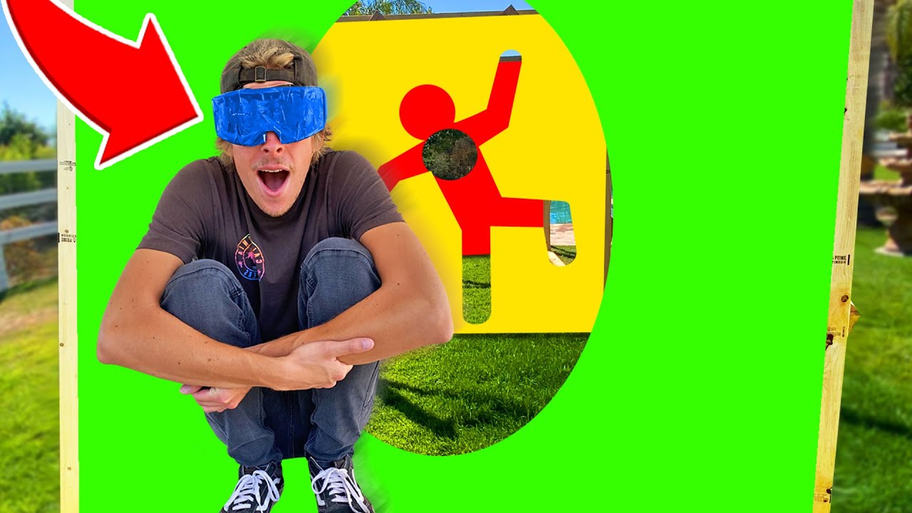 Jumping Blind through IMPOSSIBLE Shapes! - Challenge - YouTube