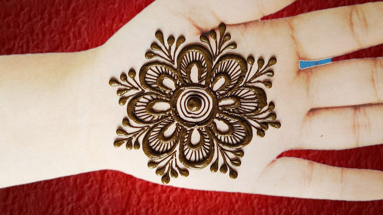 Round shape stylish mehndi design|easy arabic mehndi|mehandi ka simple ...
