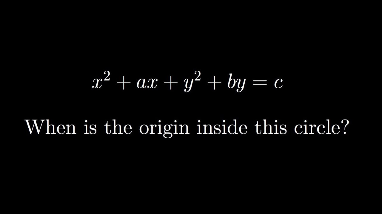Origin in circle - Oxford Mathematics Admissions Test 2016 - YouTube