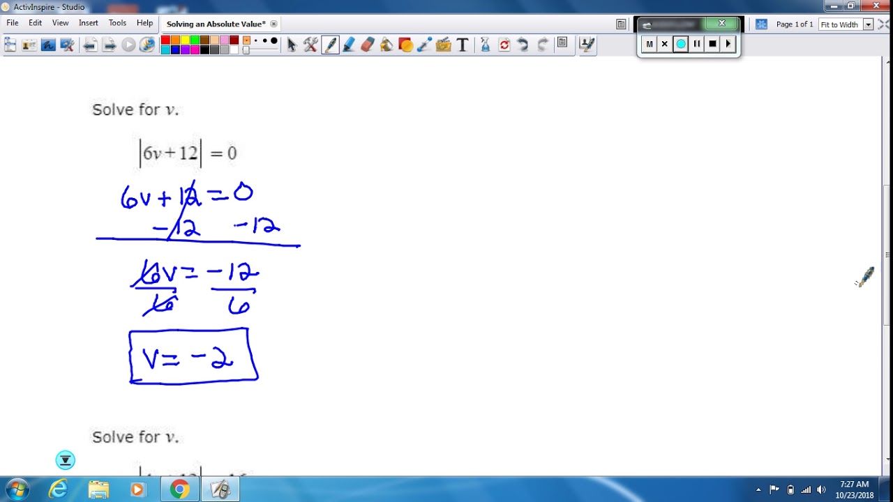 Solving an Absolute Value Equation Problem Type 2 - YouTube
