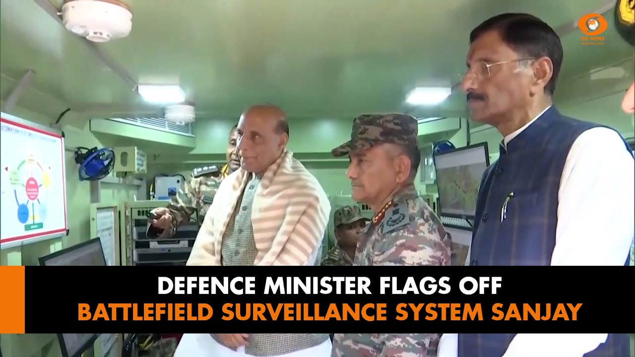 DEFENCE MINISTER FLAGS OFF BATTLEFIELD SURVEILLANCE SYSTEM SANJAY - YouTube