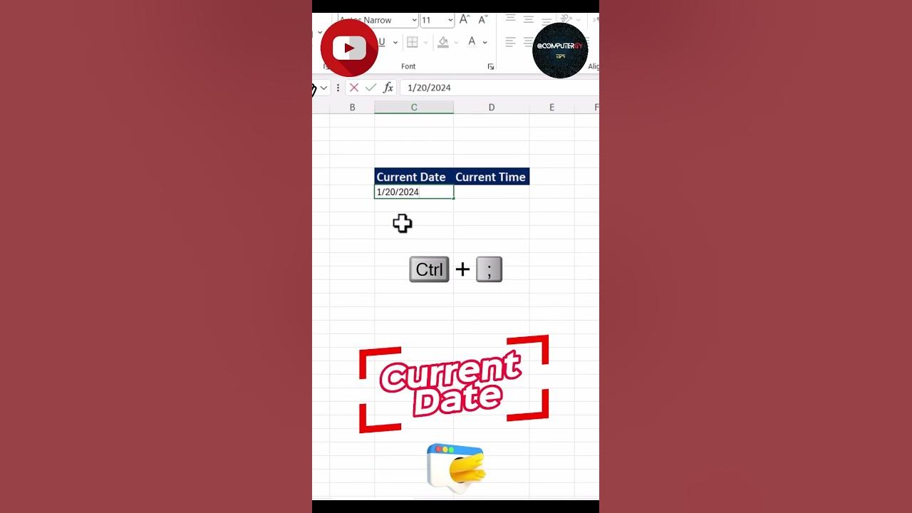 Insert Current Date - Time In a Second - YouTube