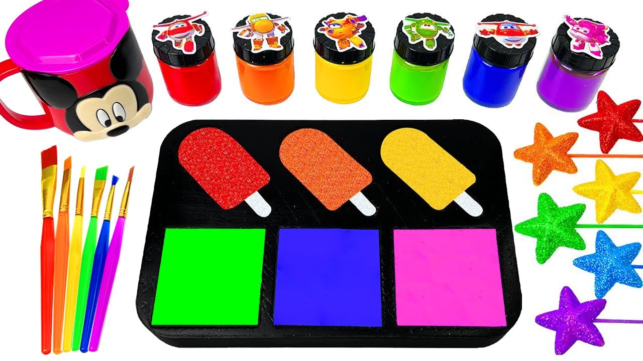 Satisfying Video l DIY How To Make Rainbow ICE CREAM SQUARE SLIME Color ...