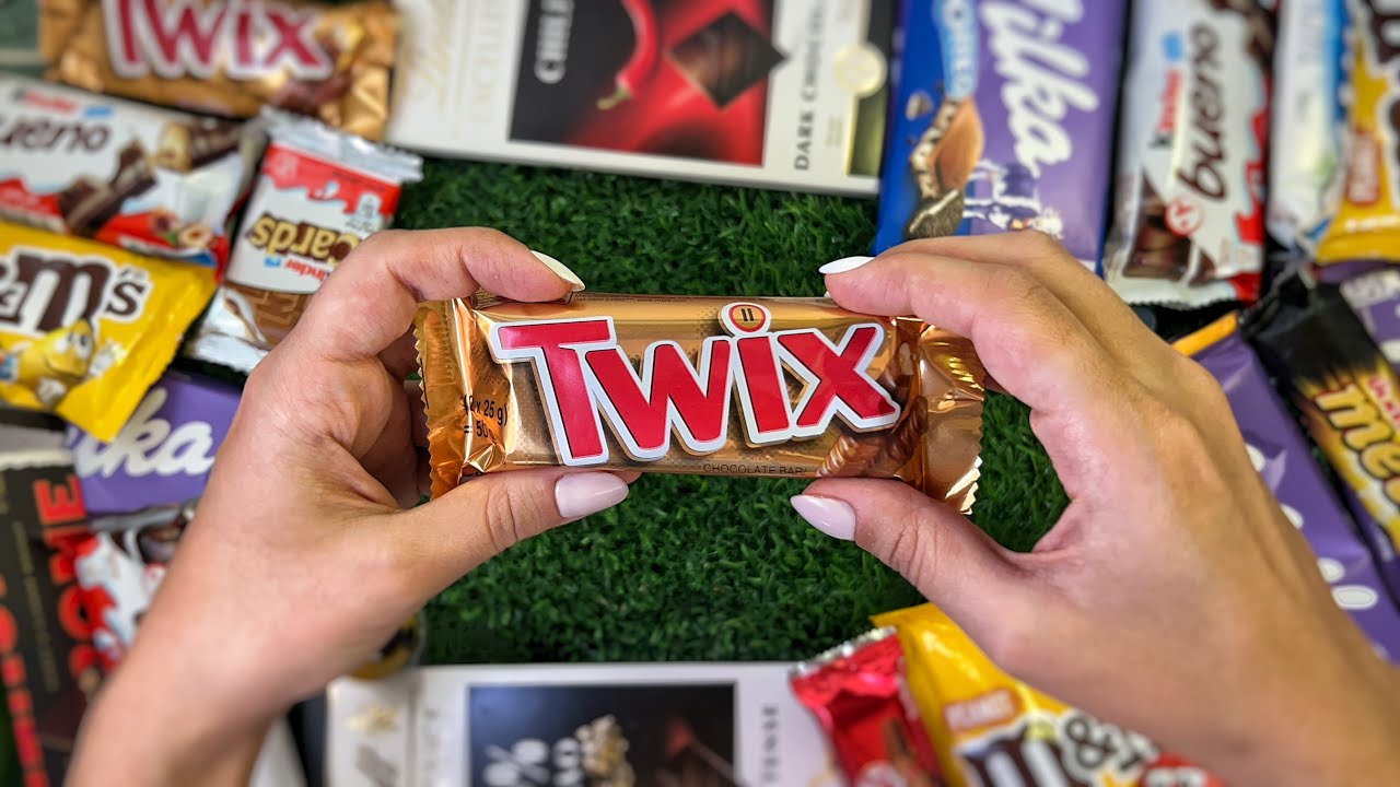 TWIX bar chocolate ASMR unboxing| satisfying chocolate opening video ...