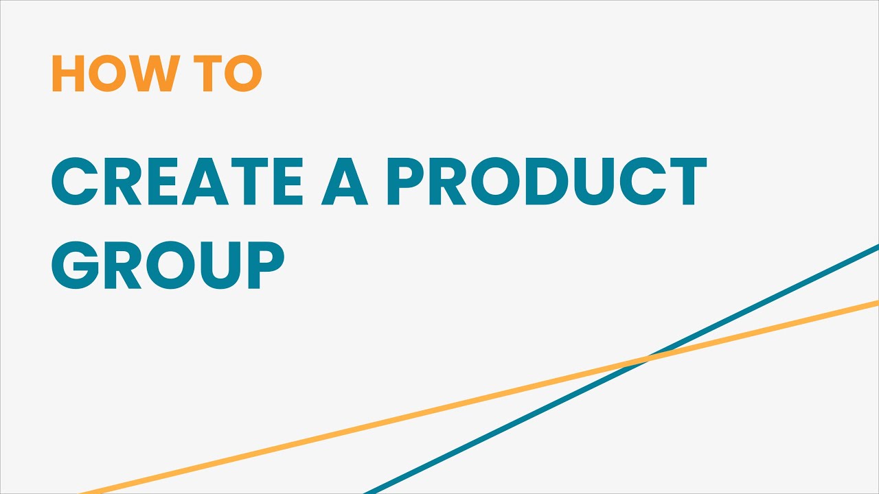 How to Create a Product Group - YouTube