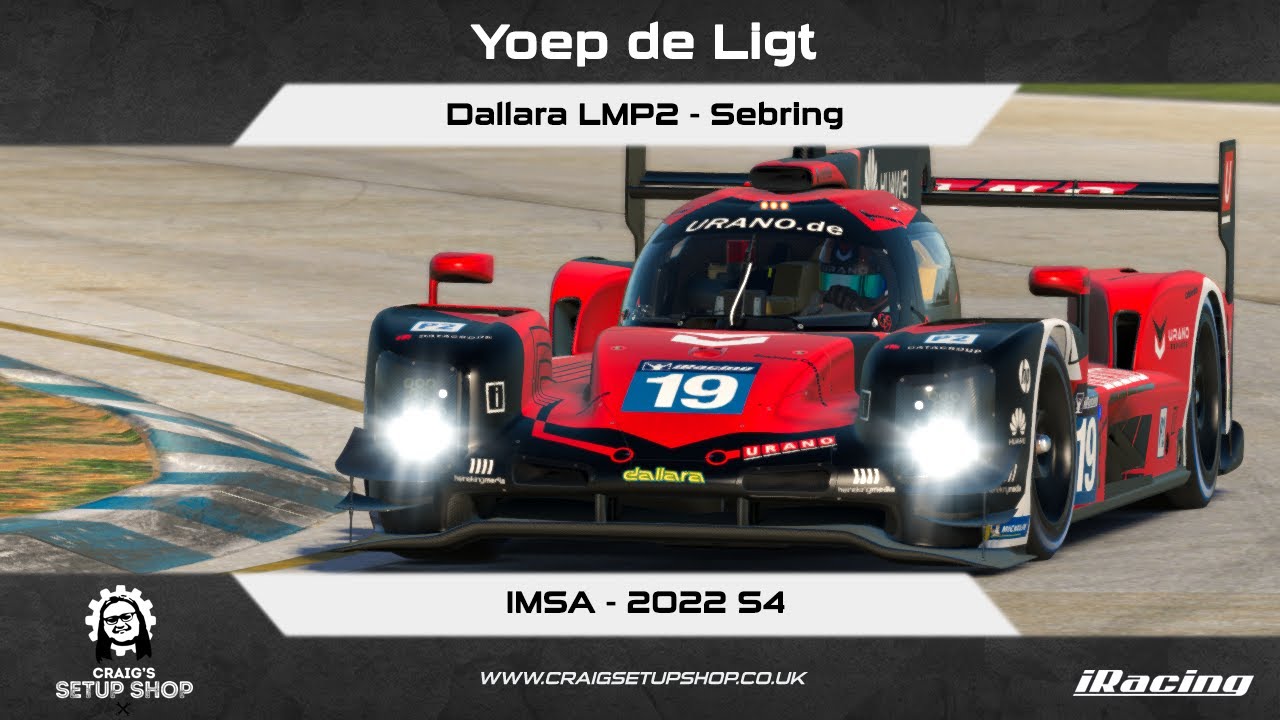 iRacing - 22S4 - Dallara LMP2 - IMSA - Sebring - YL - YouTube