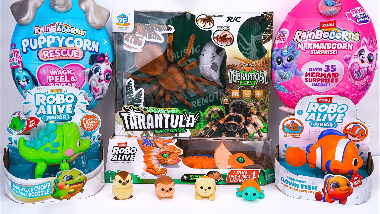 [😽toy asmr😽] ZURU Robo Alive Gaint Tarantula - Crocodile - Nemo ...
