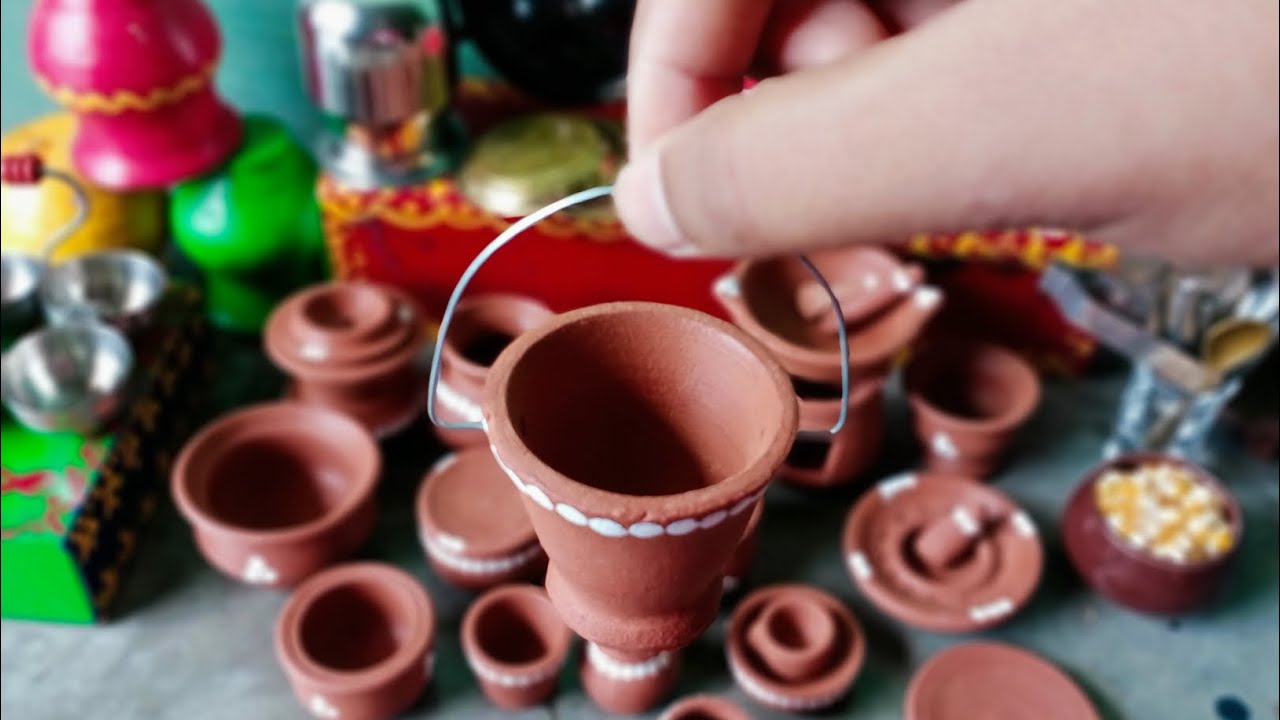 Miniature real cooking clay pots unboxing//Unboxing//Mini clay pots//# ...