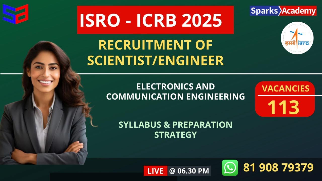 ISRO ICRB 2025- ELECTRONICS & COMMUNICATION ENGG🔥🔥🔥 - Sparks Academy ...