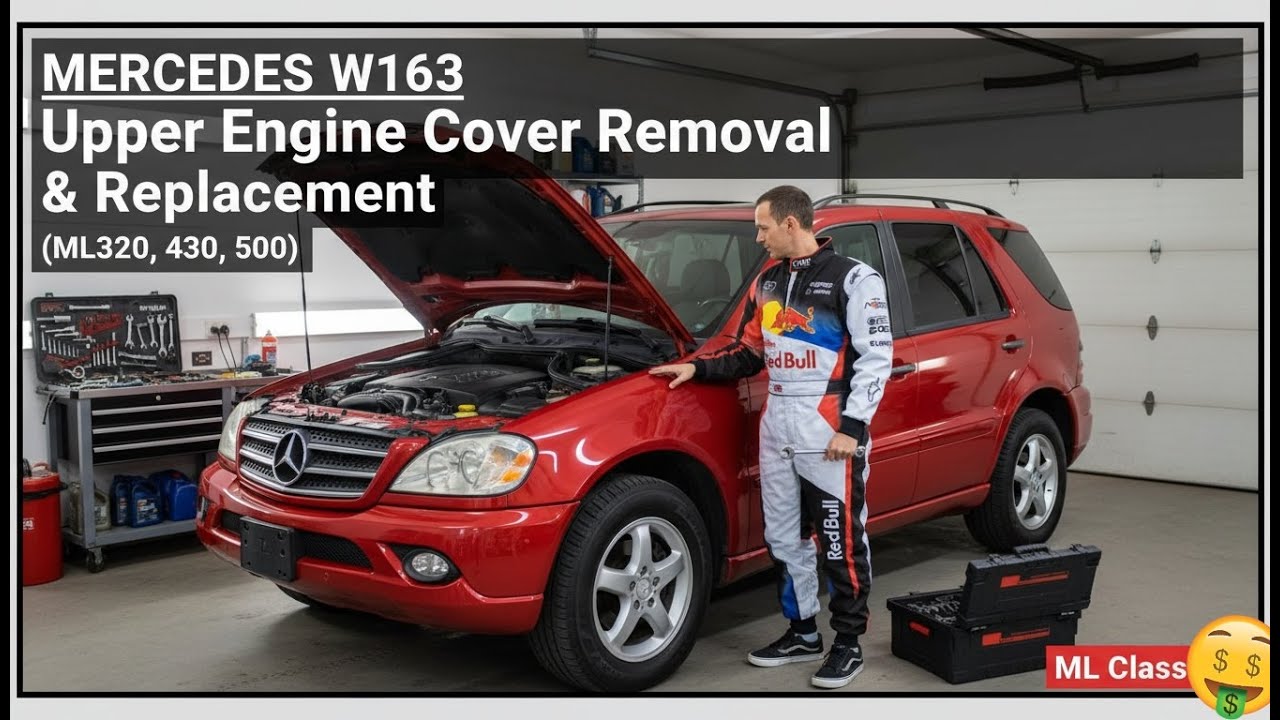MERCEDES W163 Upper Engine Cover Removal & Replacement (ML320, ML430 ...